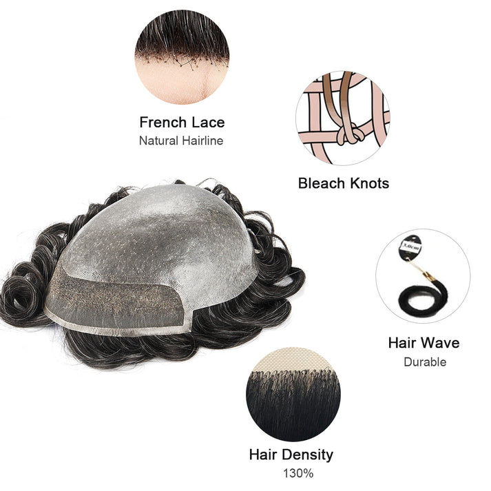 French Lace Front with Poly Back Hair Replacement – ukhairbro